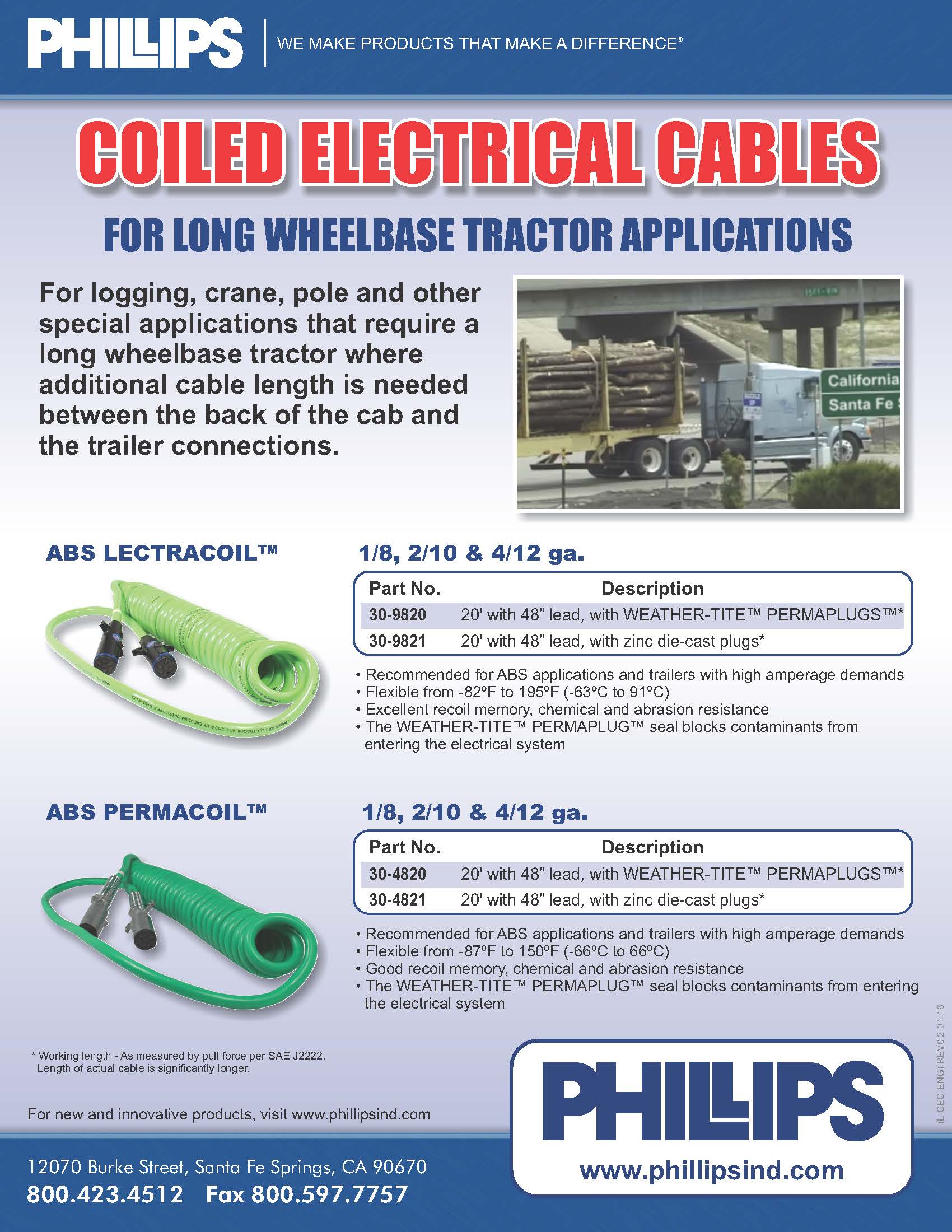 COILED ELECTRICAL CABLES - Phillips Ind