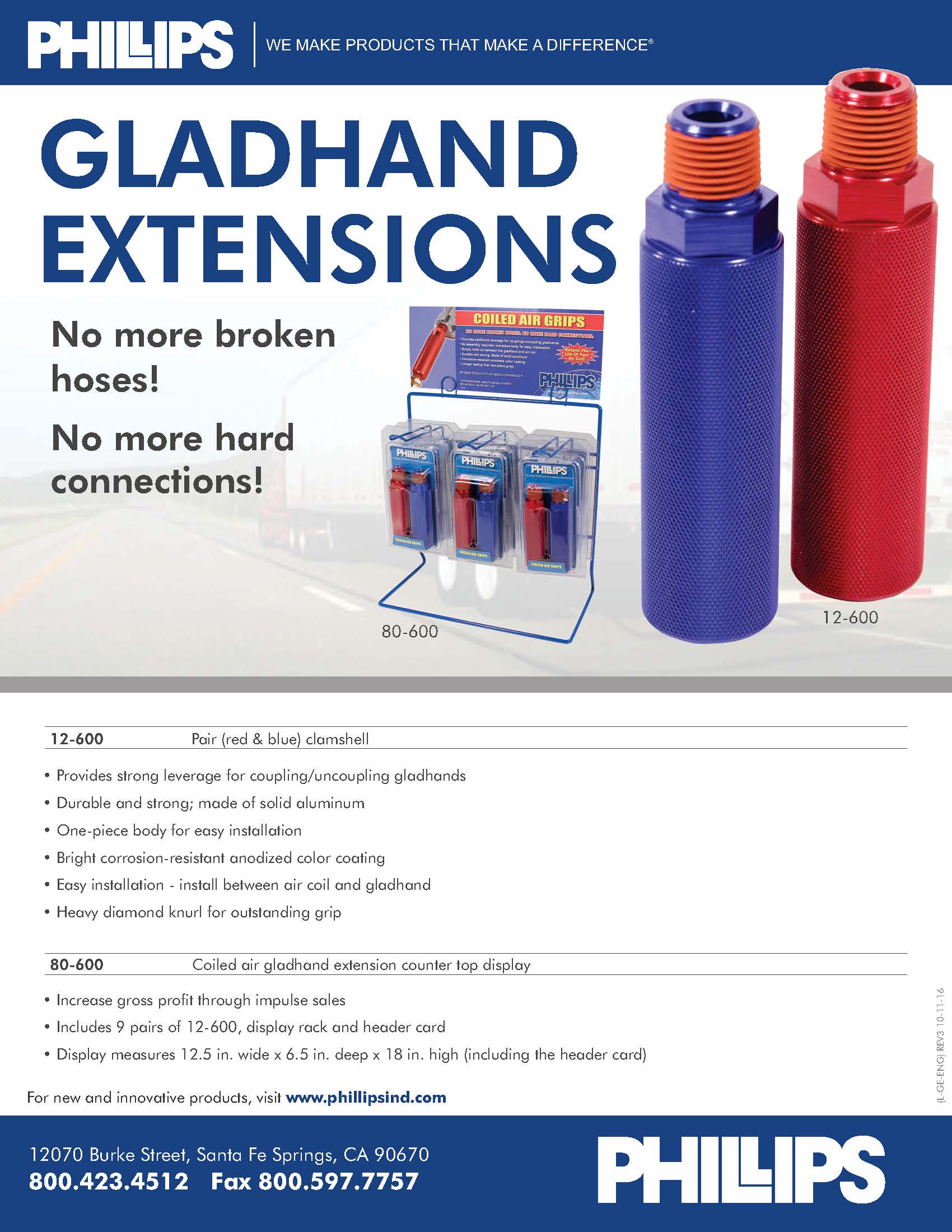 Gladhand Extensions - Phillips Ind